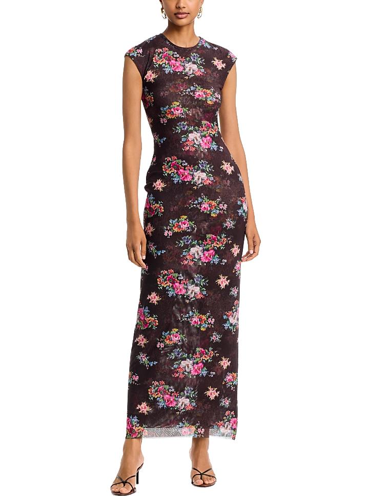 AFRM Afrm Cap Sleeve Floral Maxi Dress